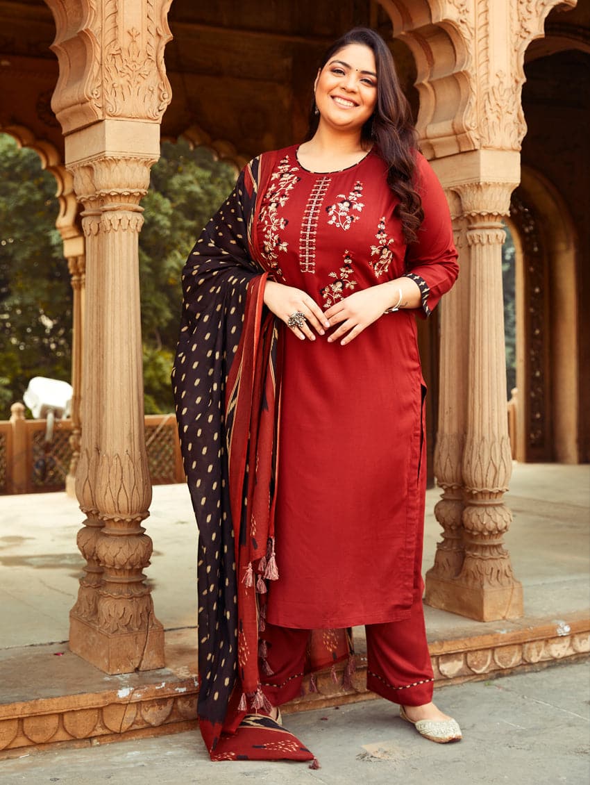Shop Signature Suit Sets in Rayon Online - Women Plus